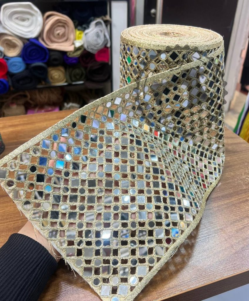 نوار آیینه ای پهن طلایی - آنلاین خرازی | لوازم خیاطی و خرازی گل مریم