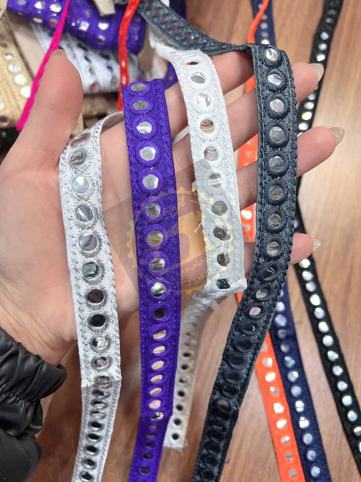 نوارسوزندوزی آیینه ای رنگی - آنلاین خرازی |نوار تزیینی متری|نوار خرجکار ...